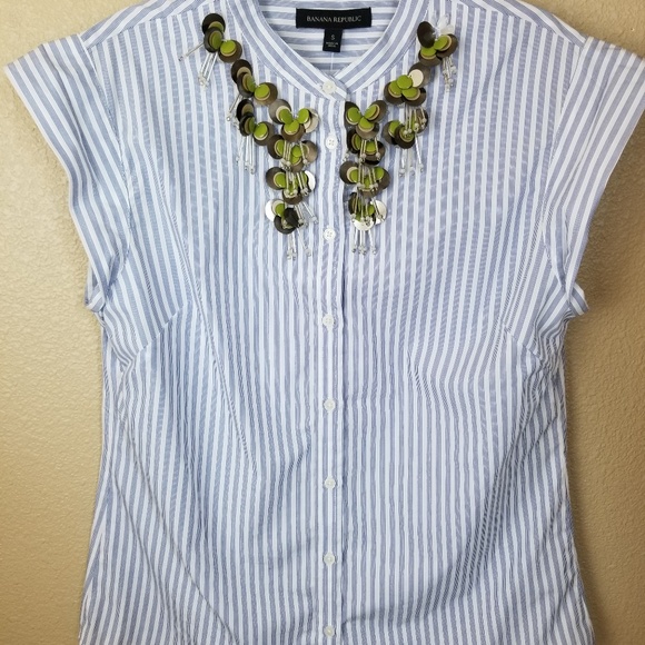 Banana Republic | Tops | Banana Republic Embellished Button Down Top S ...